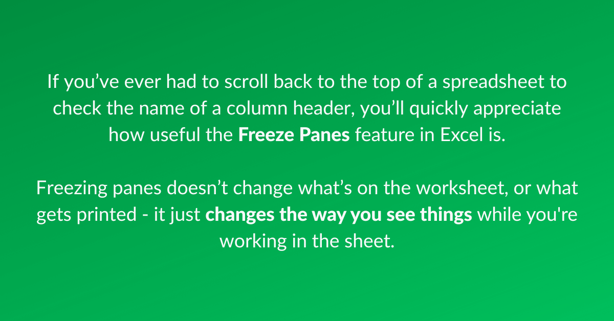 How to Freeze Panes in Excel | GoSkills